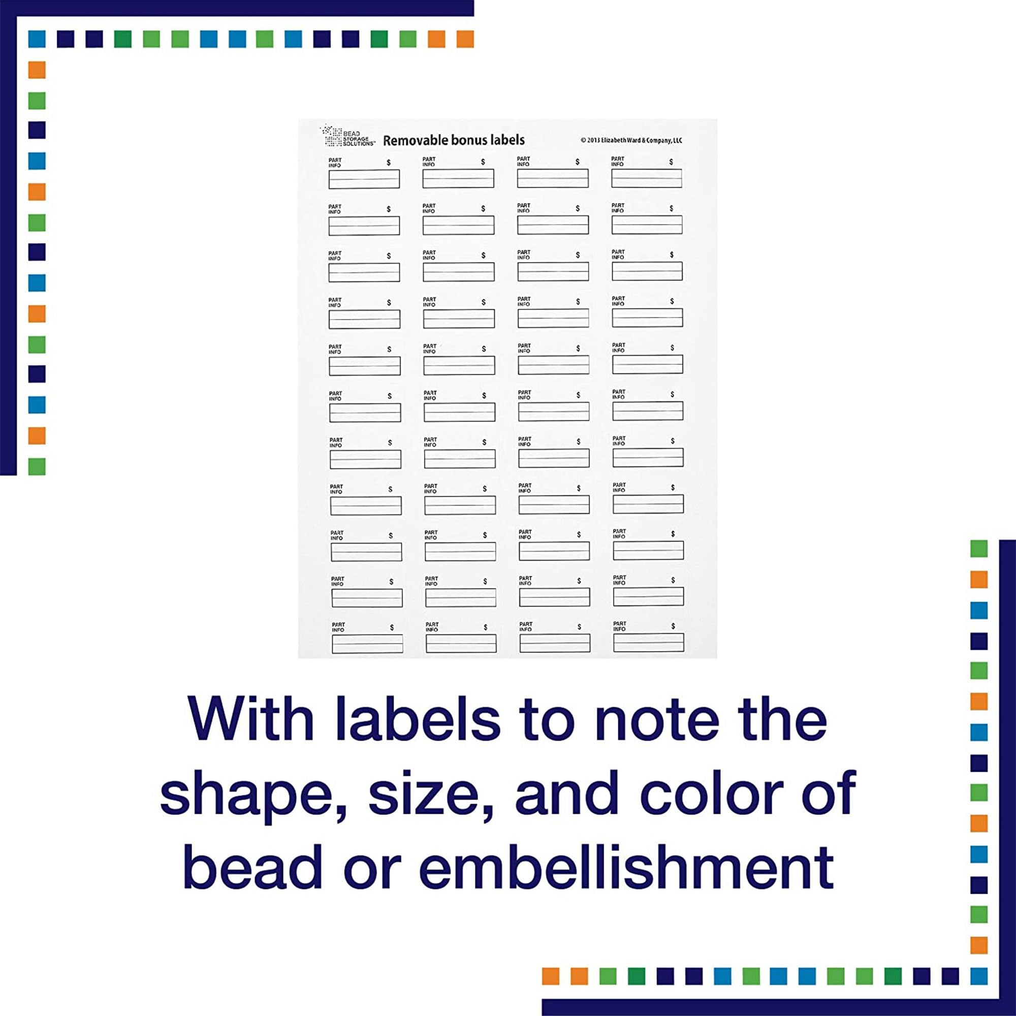 Elizabeth Ward 45 Piece Assorted Portable Diamond Painting Storage and Bead Organizer with 42 Variable Sized Containers, 2 Pack
