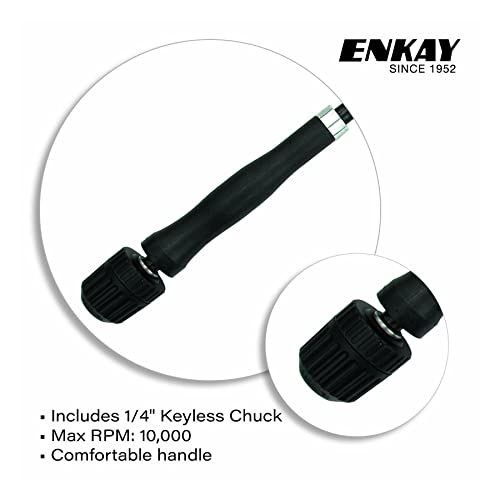 ENKAY - Heavy Duty Flex Shaft with 1/4 inch Keyless Chuck (56 inches)