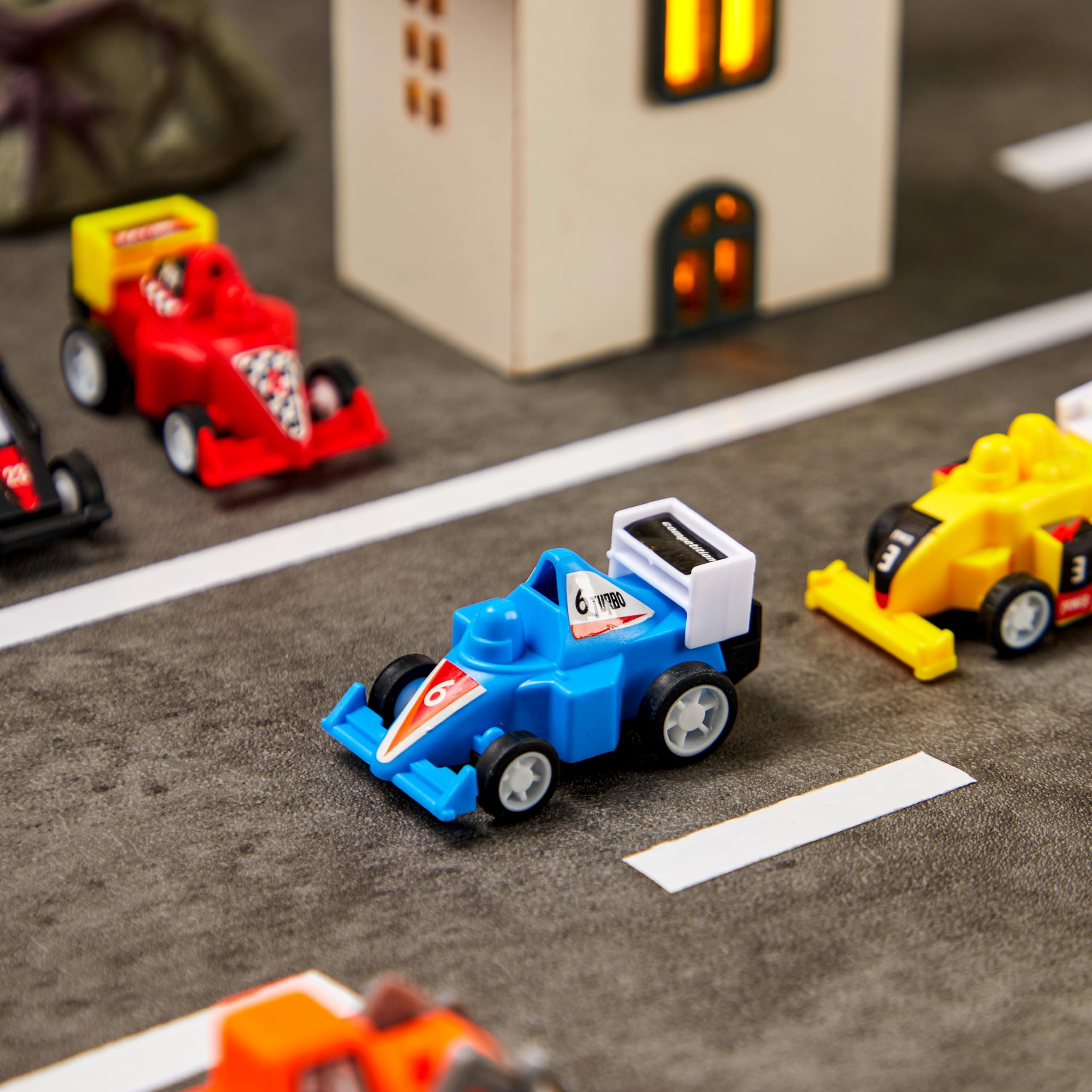 JOYIN 12 Pcs Filled Easter Eggs with Toy Cars, Colorful Prefilled Pull Back Construction Vehicle and Race Car for Kids Boys Hunt, Basket Stuffers, Party Favors