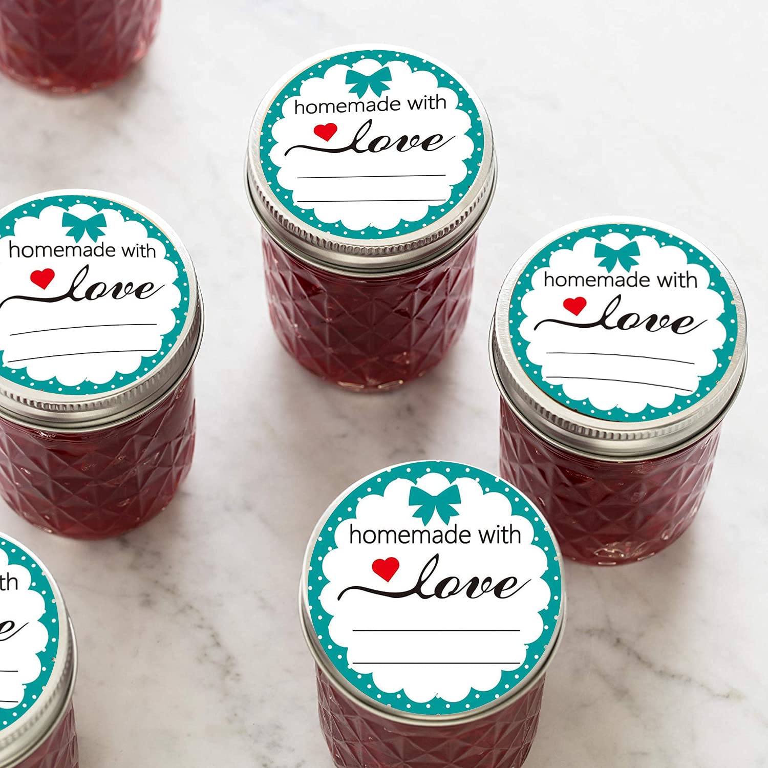 Homemade with Love Stickers with Lines,2 Inch Canning Labels for Jar,Storage Bins,Baking Packaging Seals for Handmade Goods,504 Pcs Per Pack