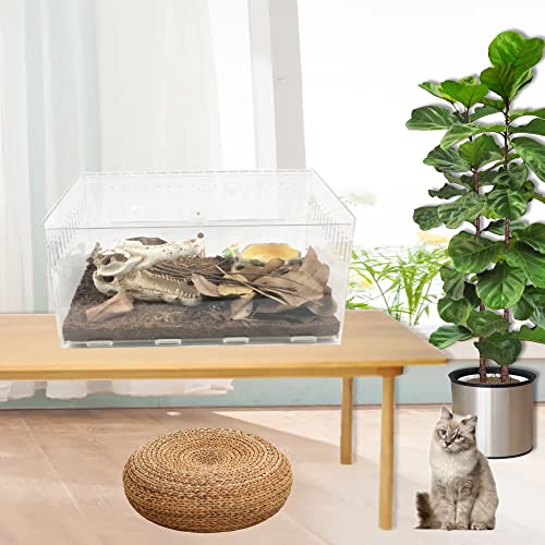 Magnetic Acrylic Reptile Cage,Transparent Enclosure Reptile Breeding Box,Breeding Box Terrarium Tank Suitabl for Tarantulas,Lizards,Chameleons,Hermit Crabs,Snakes,Insect,Turtle（12x8x6 Inch