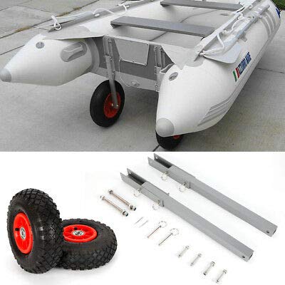 Boat Launching Wheels, Aluminum Transom Launching Wheel Dolly for Inflatable Dinghy Boat for Inflatable Dinghy Yacht Tender Raft - US Shipping (A-Black)