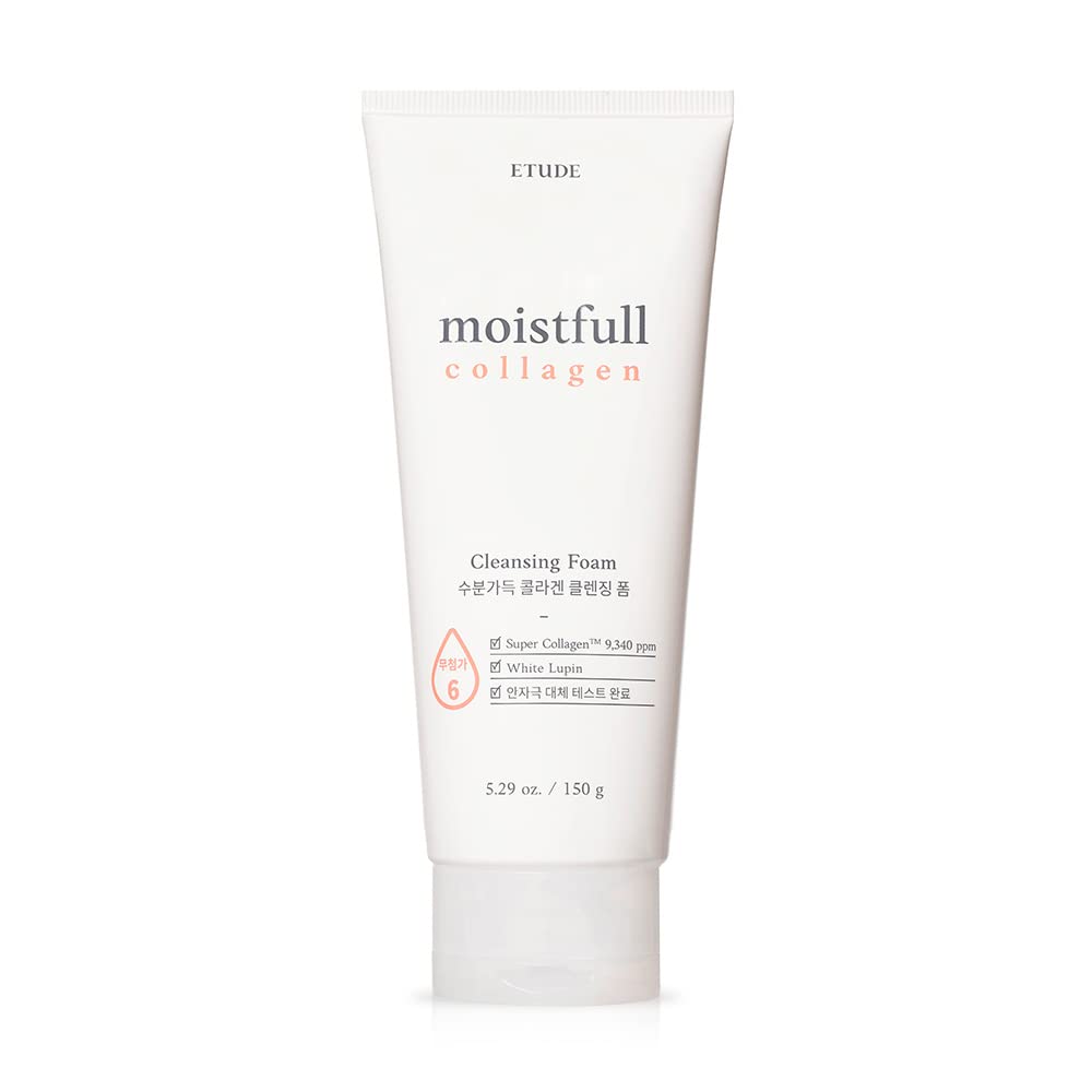 ETUDE HOUSE Moistfull Collagen Cleansing Foam 150ml (Old Version) | Facial Cleanser | Moist and bouncy bubble foam cleanser moisturizes skin | Skin Cleanser