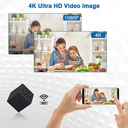Chanarily Spy Camera, 4K HD Web Camera, Mini Wireless Cam, Small WiFi Nanny Camera with Phone App Night Vision Motion Detection Portable Smart Camera for Indoor/Home/Apartment/Office
