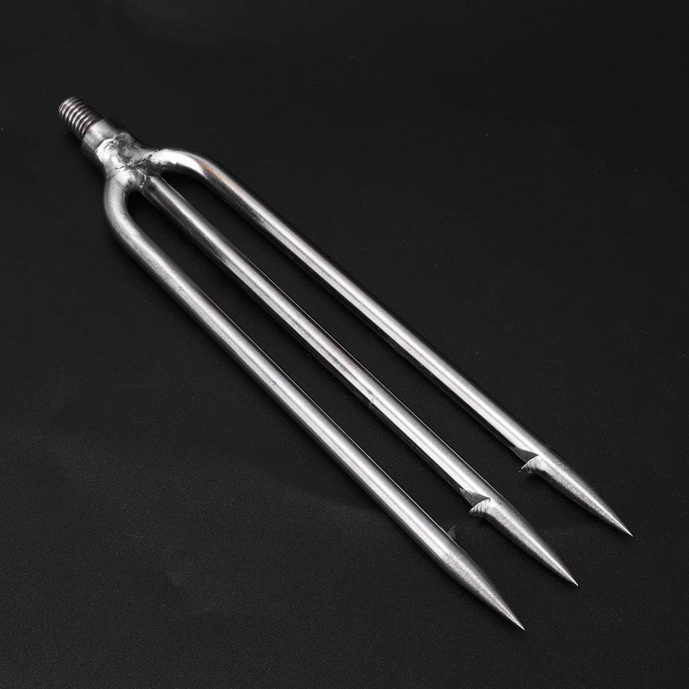 Astibym 3 Prongs Harpoon, Stainless Steel Gig Gaff Tackle Hook Barb Fish Spear for Outdoor Fishing (2 pcs)
