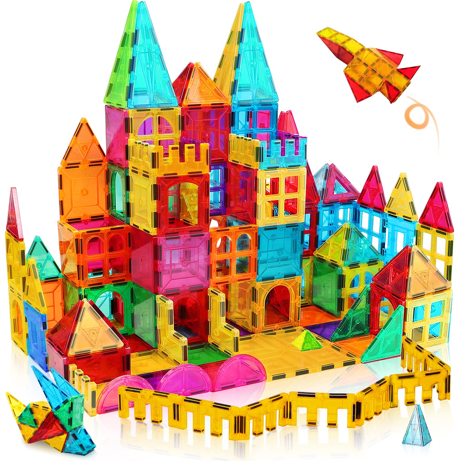 NVHH Magnetic Tiles for 3 4 5 6 7 8+Year Old Boys Girls 72PCS Oversize 3D Magnetic Building Blocks for Kids Age 3-5/STEM Toys for 4-8 Christmas Birthday Gifts