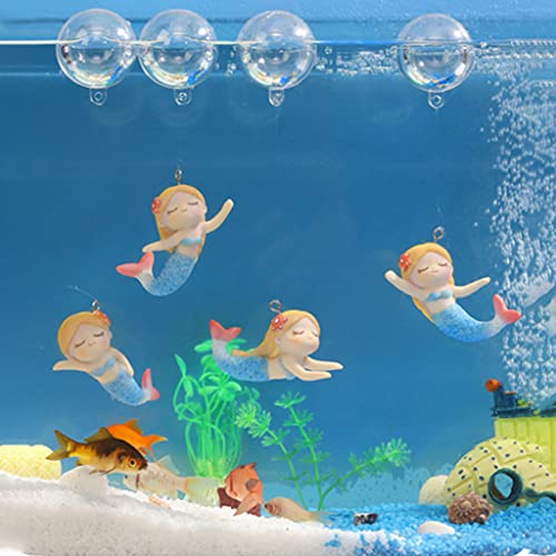 Floating Fish Tank Decor, Resin Mermaid Aquarium Decorations for Aquatic Pets Cartoon Aquarium Ornaments Fish Tank Accessories