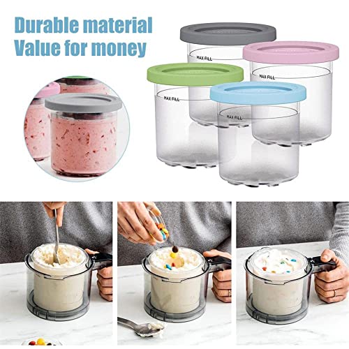 creami pint containers,ninja creamy pints and lids - 4 pack,compatible, NC301,NC299AMZ ,NC300 series,and so on,creami deluxe pints,creami ninja ice cream containers