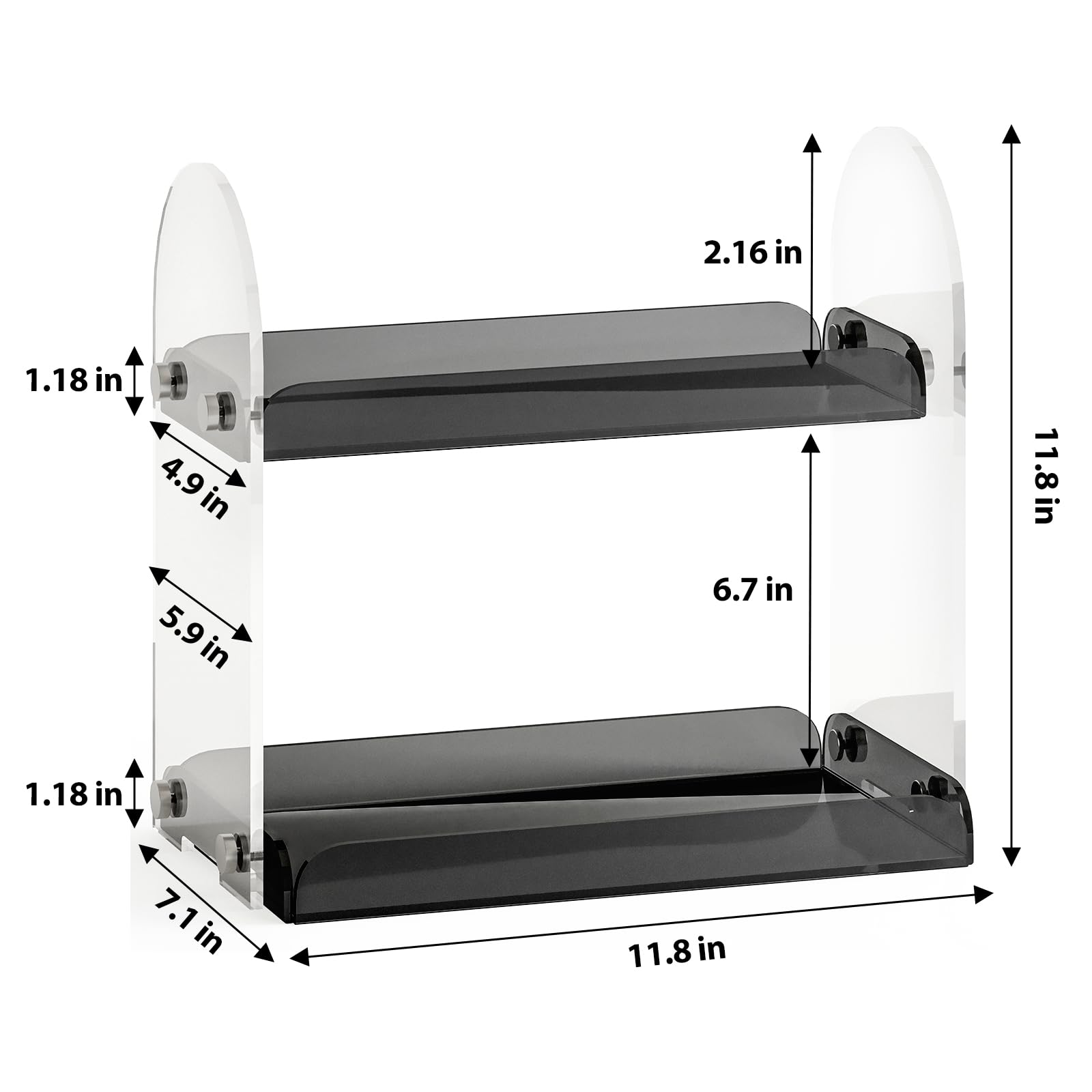 Fixwal Bathroom Counter Organizer, 2 Tier Bathroom Organizer Countertop Acrylic Skincare Organizers, Countertop Organizer for Perfume Display, Vanity, Kitchen Spice(Clear)