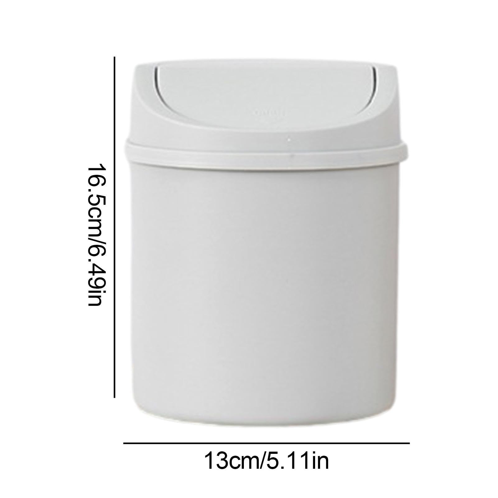 Desk Trash Can with Lid, Pop Up Countertop Wastebasket Small Garbage Can, Tiny Countertop Waste Basket Small Table Top Covered Garbage Bin for Desk Top