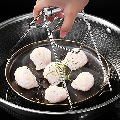 DEFUTAY Stainless Steel Dish Plate Clip,Kitchen Folding Hot Dish Plate Clips,Bowls Clamp Holder Tong for Hot Microwave, Oven,Pots
