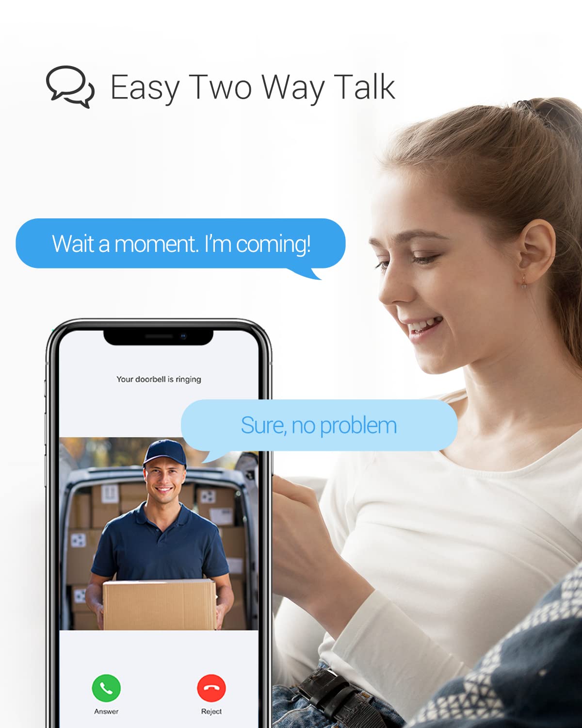 EZVIZ Video Doorbell Camera, 2.4Ghz/5Ghz Wi-Fi 1080P Wired Security Camera with AI-Human Detection, 2-Way Talk, Existing Wiring Required | DB1C