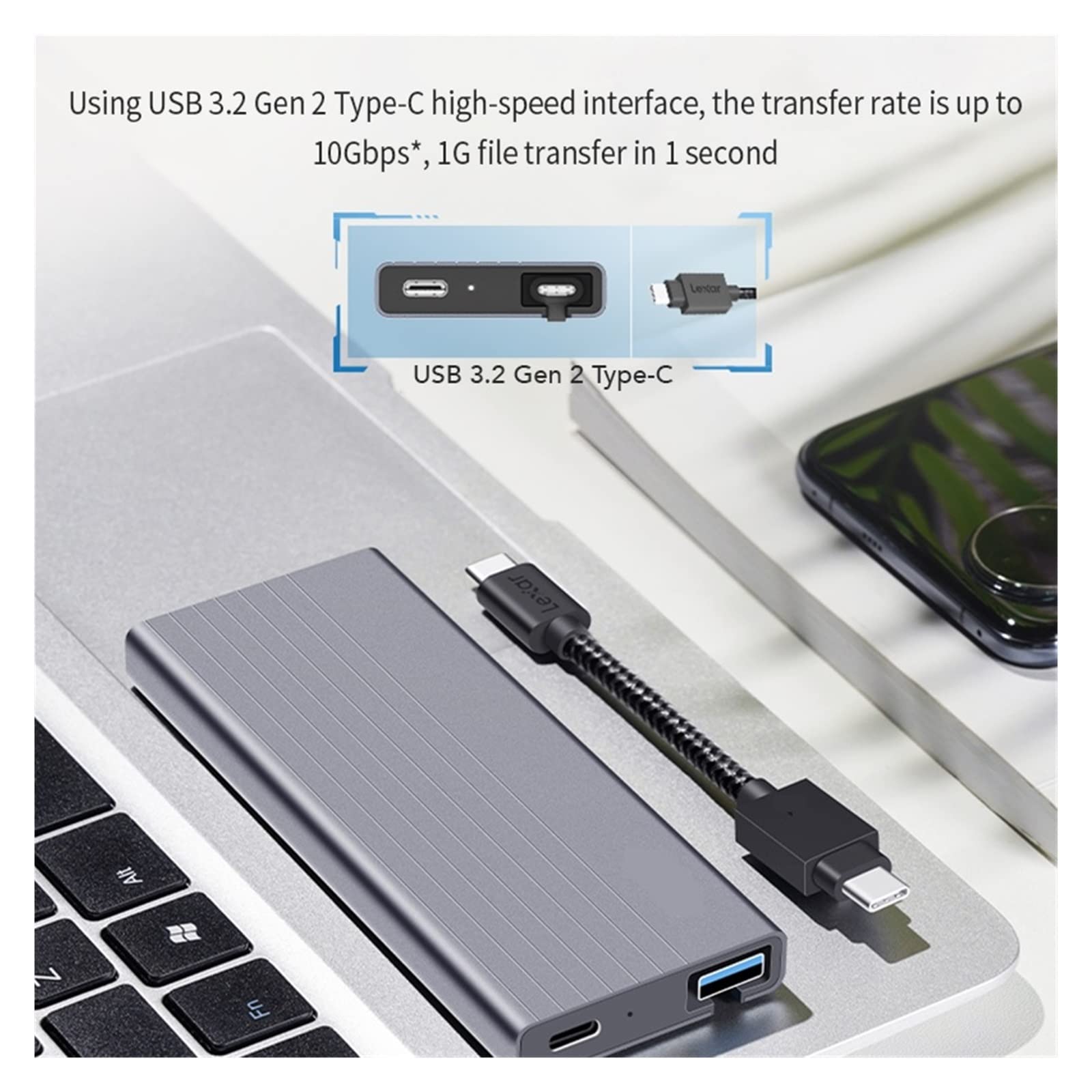 COCGOO Portable Solid State Drives Enclosure SSD M.2 NVMe PCIe 3.0 256GB 512GB 1TB 2TB Internal Solid State Drive Compatible with PC/Notebook (Size : 2TB)