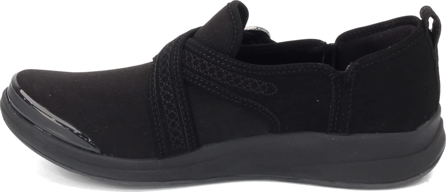 BZees Womens Indigo Loafer, Black Washable Fabric, 8 US