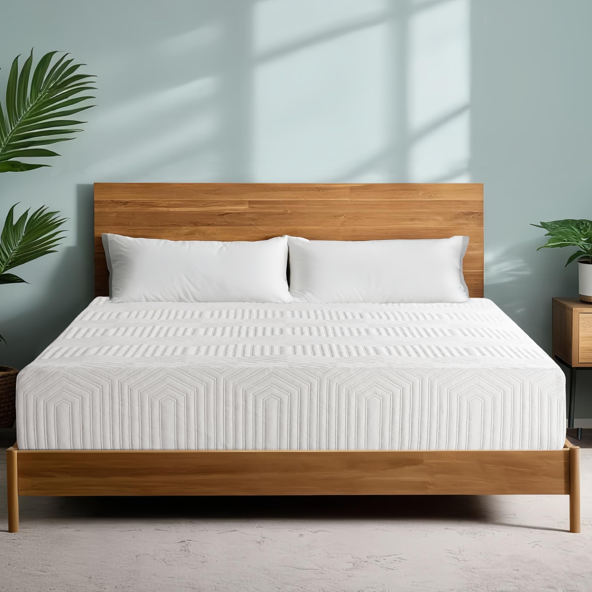 BreezeRest King Mattress 12 Inch Hybrid Mattress Bed in a Box,Medium Soft Cooling Gel Memory Foam Mattress with Individually Innerspring Pocket Coils for Motion Isolation Pressure Relief