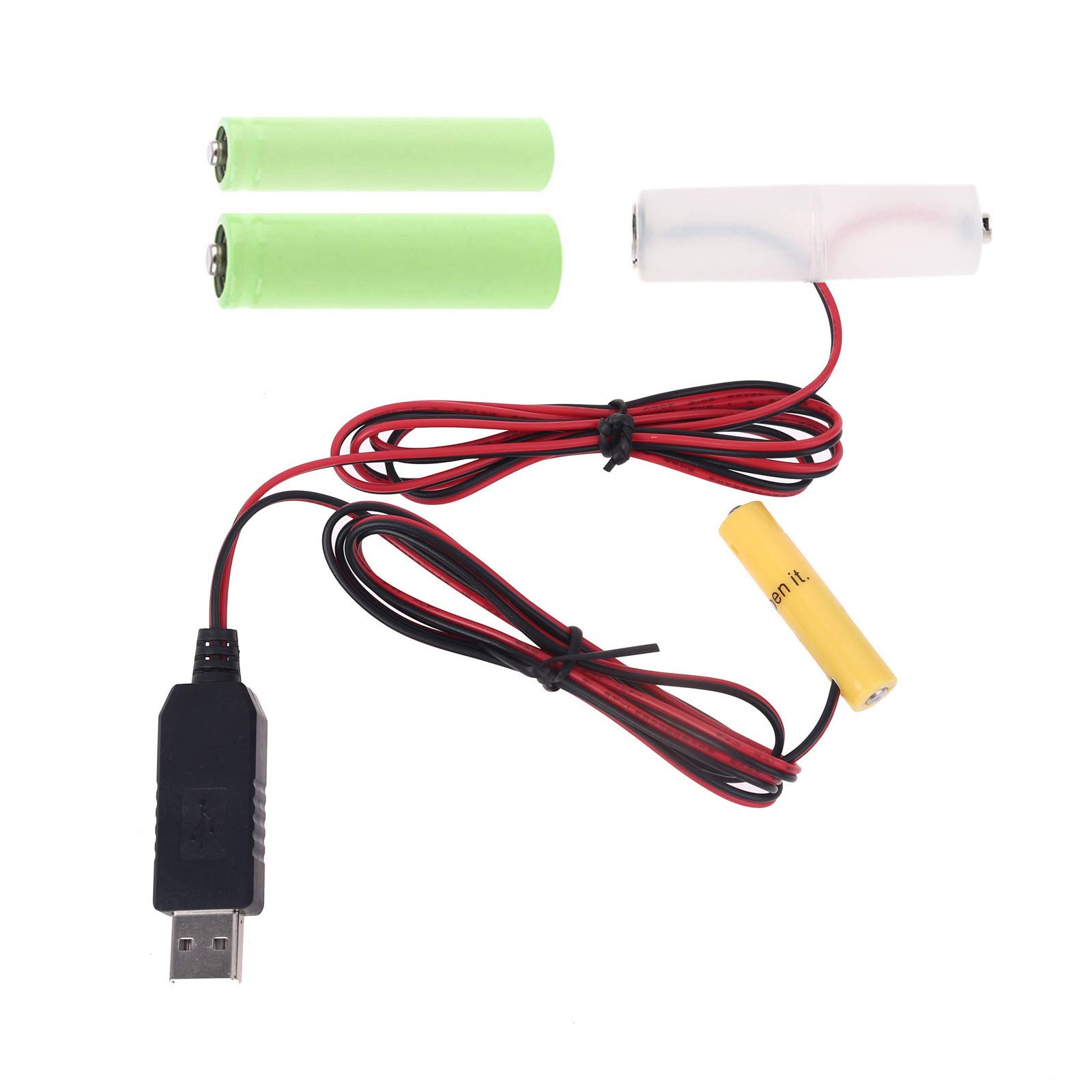 Diarypiece Dual LR6 LR03 2 In1 USB To 3V BatterIES Eliminators, 2pcs 1.5V AA AAA Batteries for Electric Fan Holiday Lights