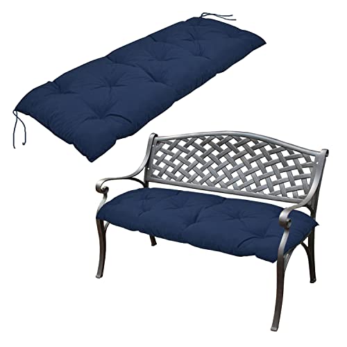 Yddsky Waterproof Indoor/Outdoor Garden Bench Seat Cushions,Thicken Patio Bench Soft Rocking Chairs Pad Lounger Seat for Wicker Loveseat Settee(59 X 19.6 in,Navy)