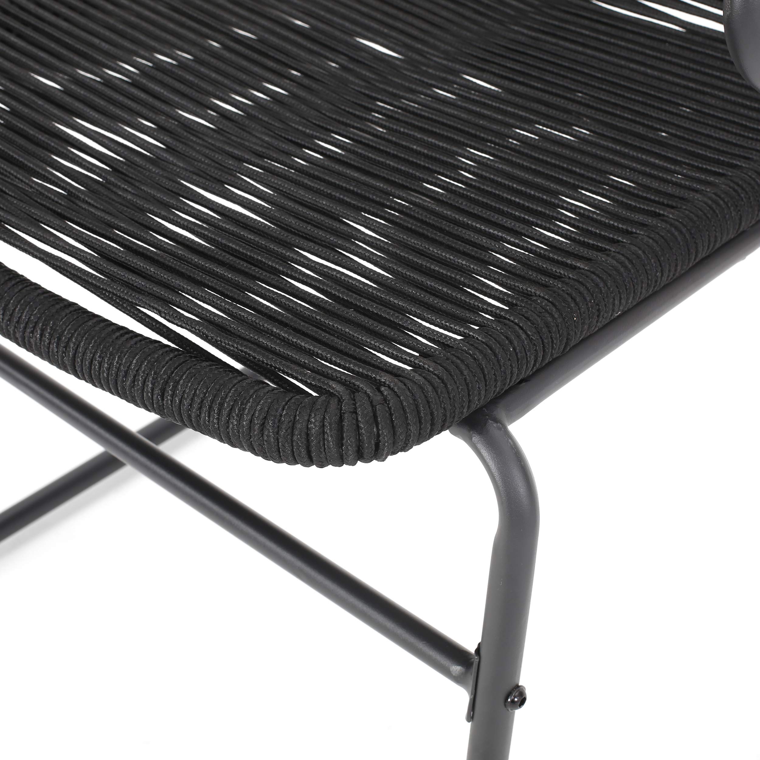 Christopher Knight Home Modern Rope Weave Club Chair (Set of 2), Black and Natural