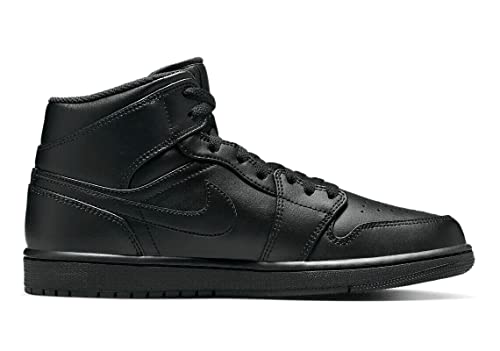Jordan Mens Air Jordan 1 Mid 554724 093 "Triple Black - Size 10.5