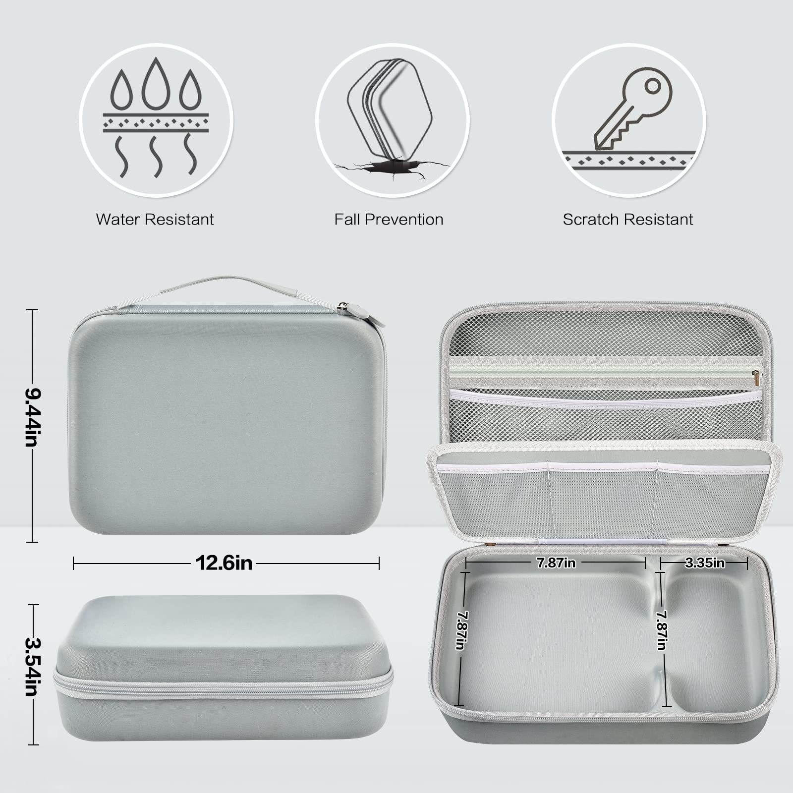 Case Compatible with Apple 2023 Mac Mini M2/ Mac Mini M1 & Mac Mini Previous Model Desktop Computer, Electronics Organizer Fits for Keyboard, Magic Mouse and Accessories (Box Only)-Gray