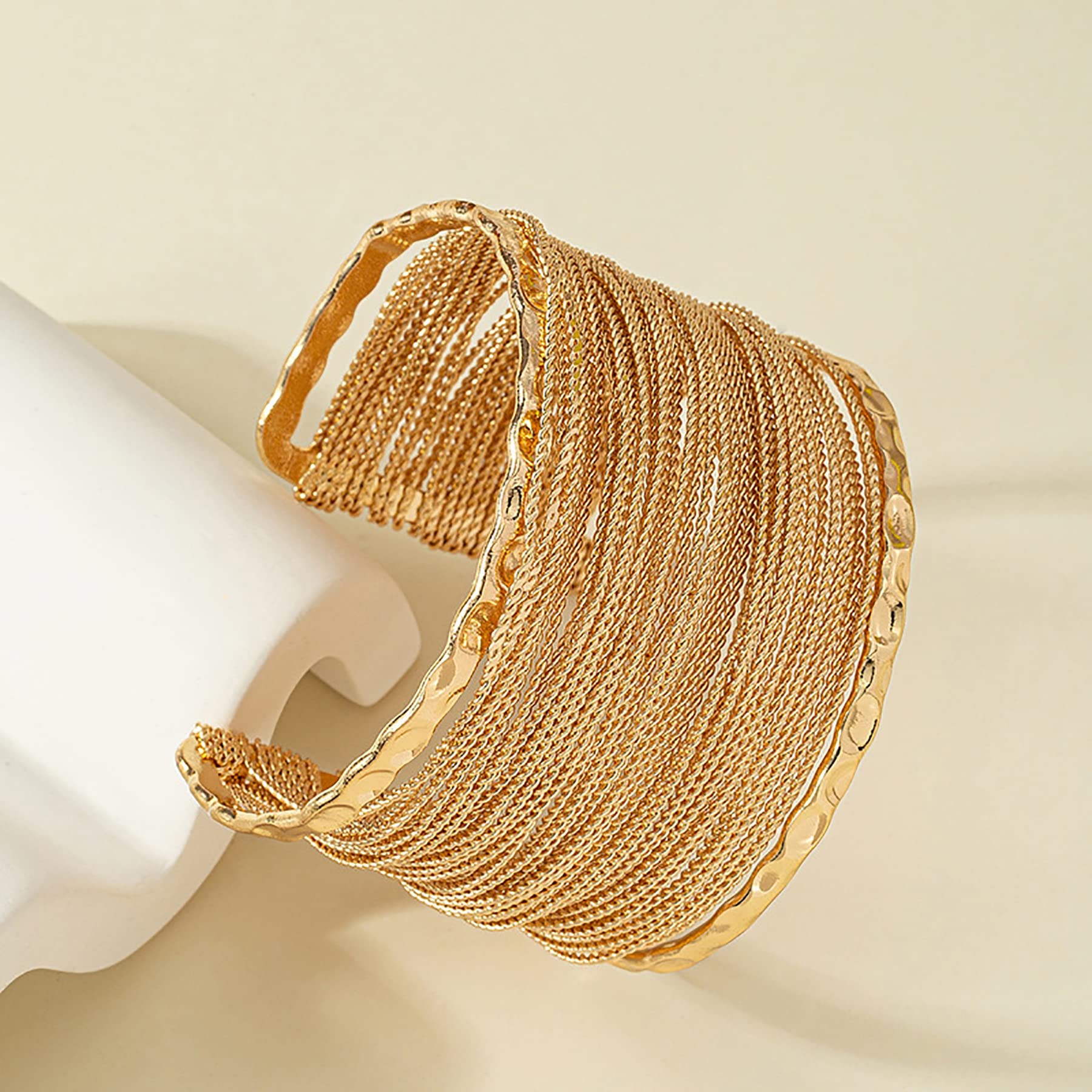 BUAJIUBUA Stainless Steel Wire Bracelet Wide Bangle Bracelets Dainty Jewelry