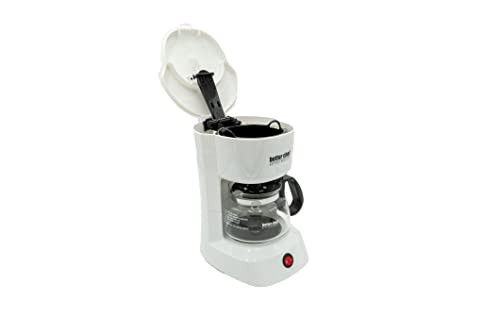 Better Chef Basic Coffee Maker | 4-Cup | Pause-N-Serve | Carafe Warmer | Reservoir Window (White)