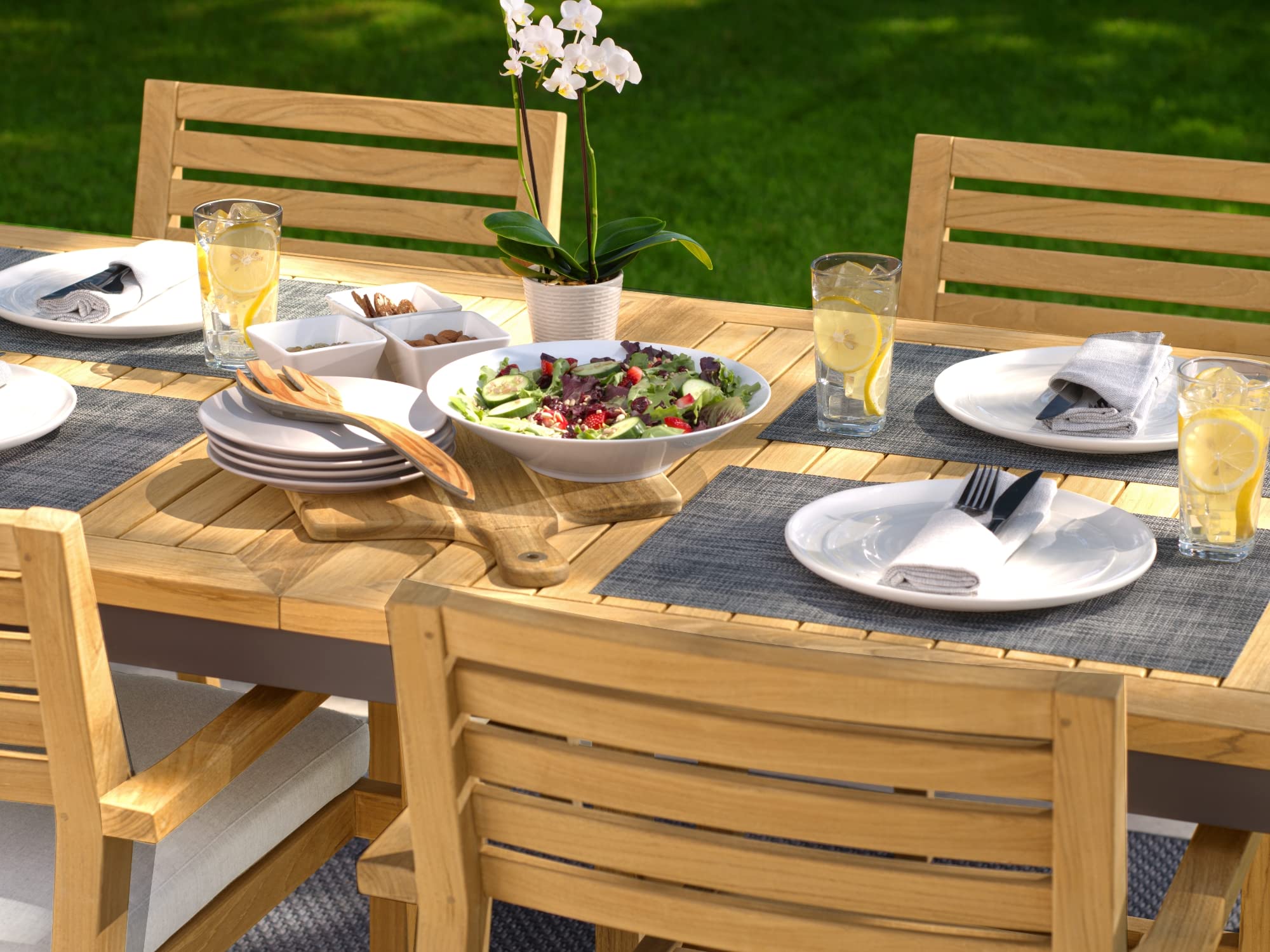 NewAge Products Outdoor Furniture Rhodes 7 Piece Dining Set with 96" Table, 91538
