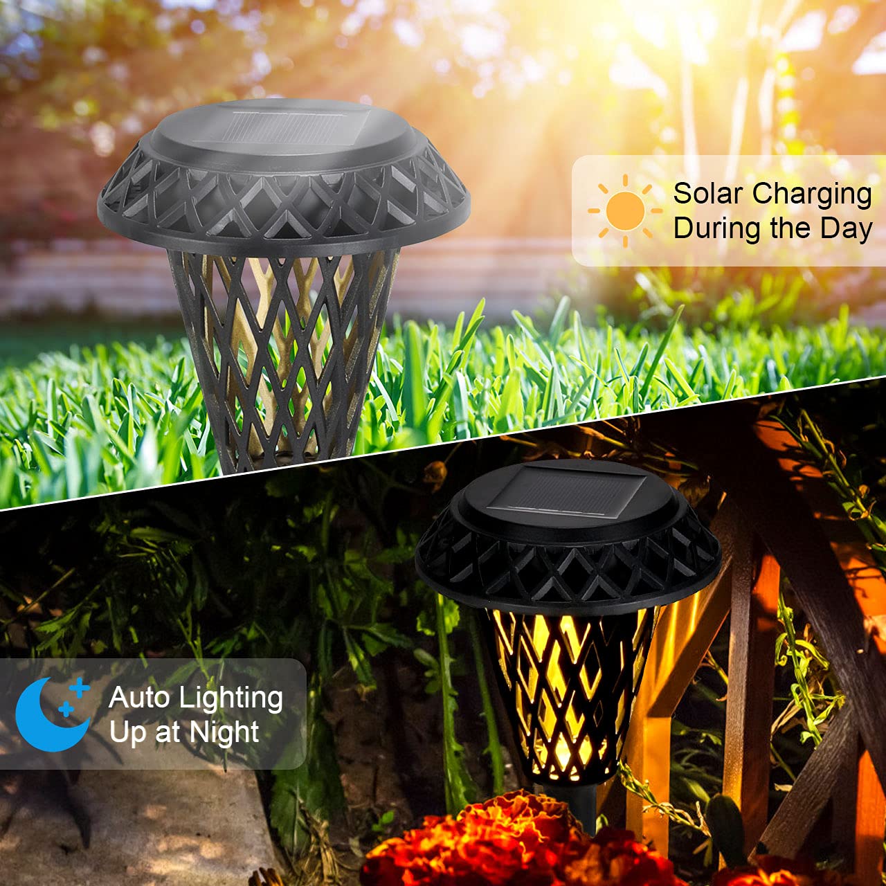 Orelpo Solar Pathway Lights Outdoor 8 Pack, LED Solar Garden Lights, Outdoor Solar Landscape Lights Waterproof Warm Light Path Lamps for Pathway, Walkway, Patio, Yard & Lawn