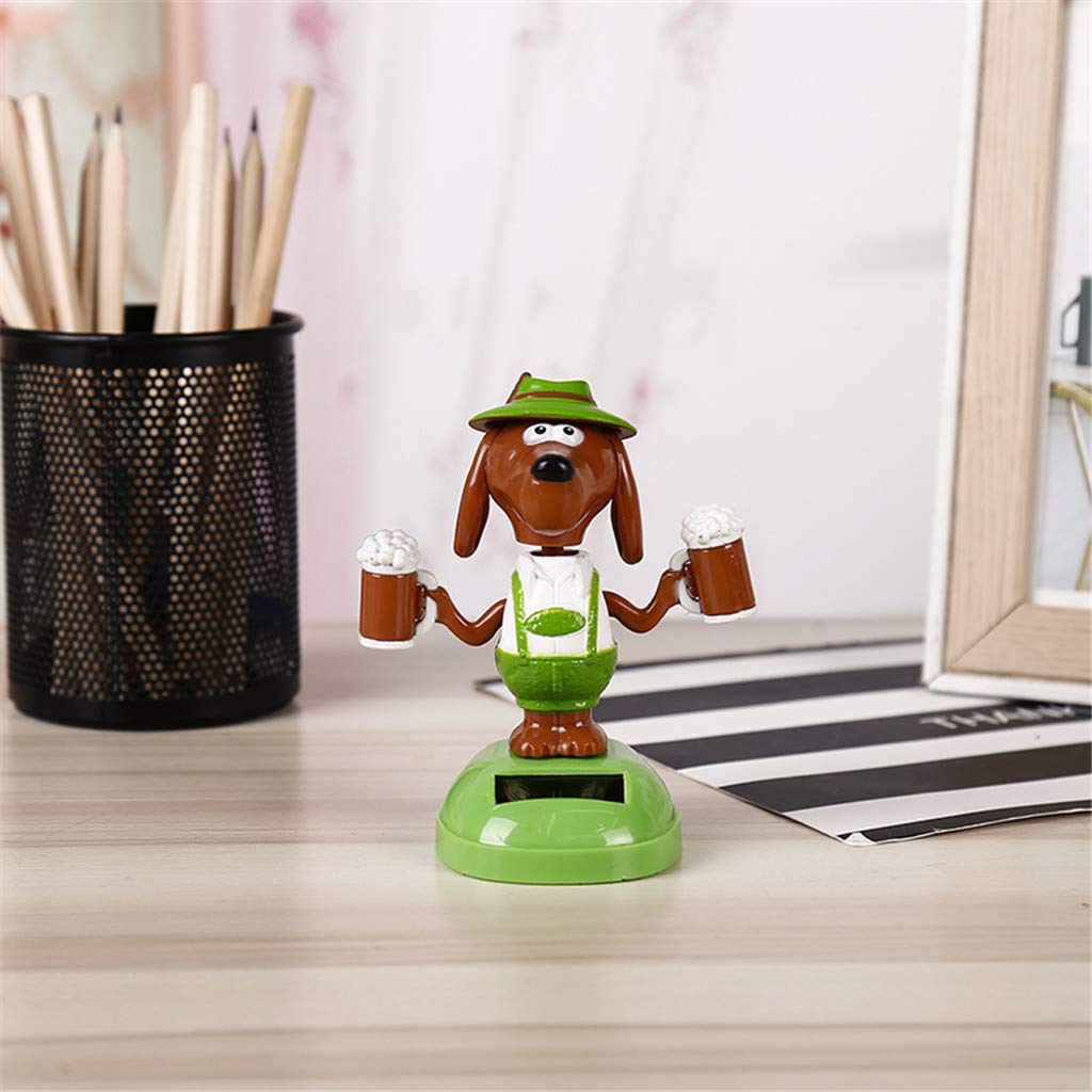 Juesi Solar Powered Dancing Toy, Cute Dog Swinging Animated Dancer Toy Car Decoration Bobble Head Toy for Kids (K) (Dog)