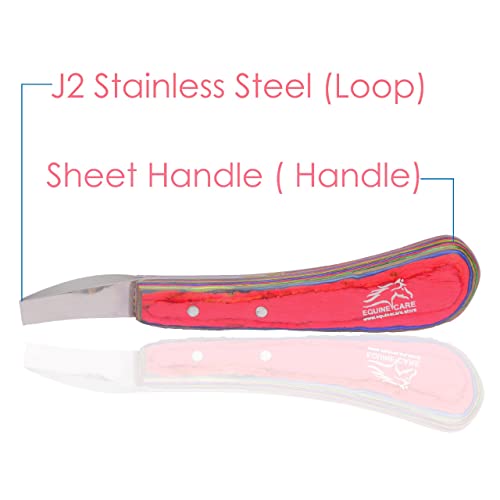 Equine Care Farrier Hoof Loop Knife - Sharp J2 Steel Blades with Comfortable Sheet Handle - Ideal for Farriers and Horse Owners