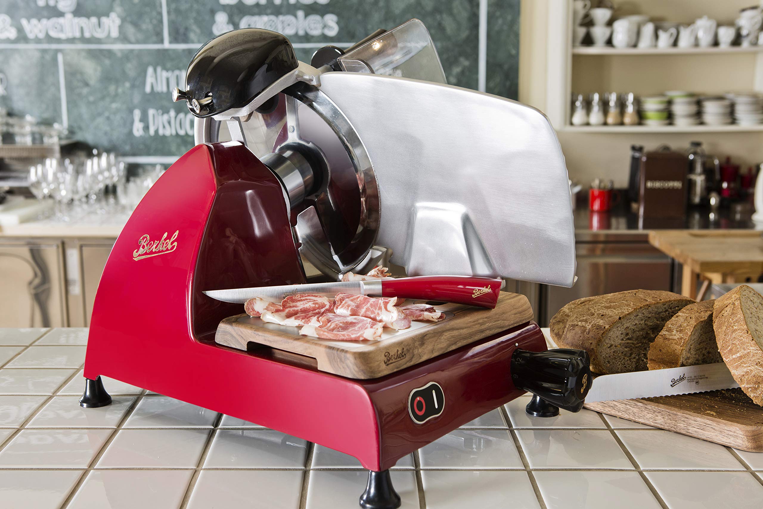 Berkel Red Line 250 Electric Food Slicer, Red, 10 inch Blade, Adjustable Thickness, Kitchen Appliance for Home Use