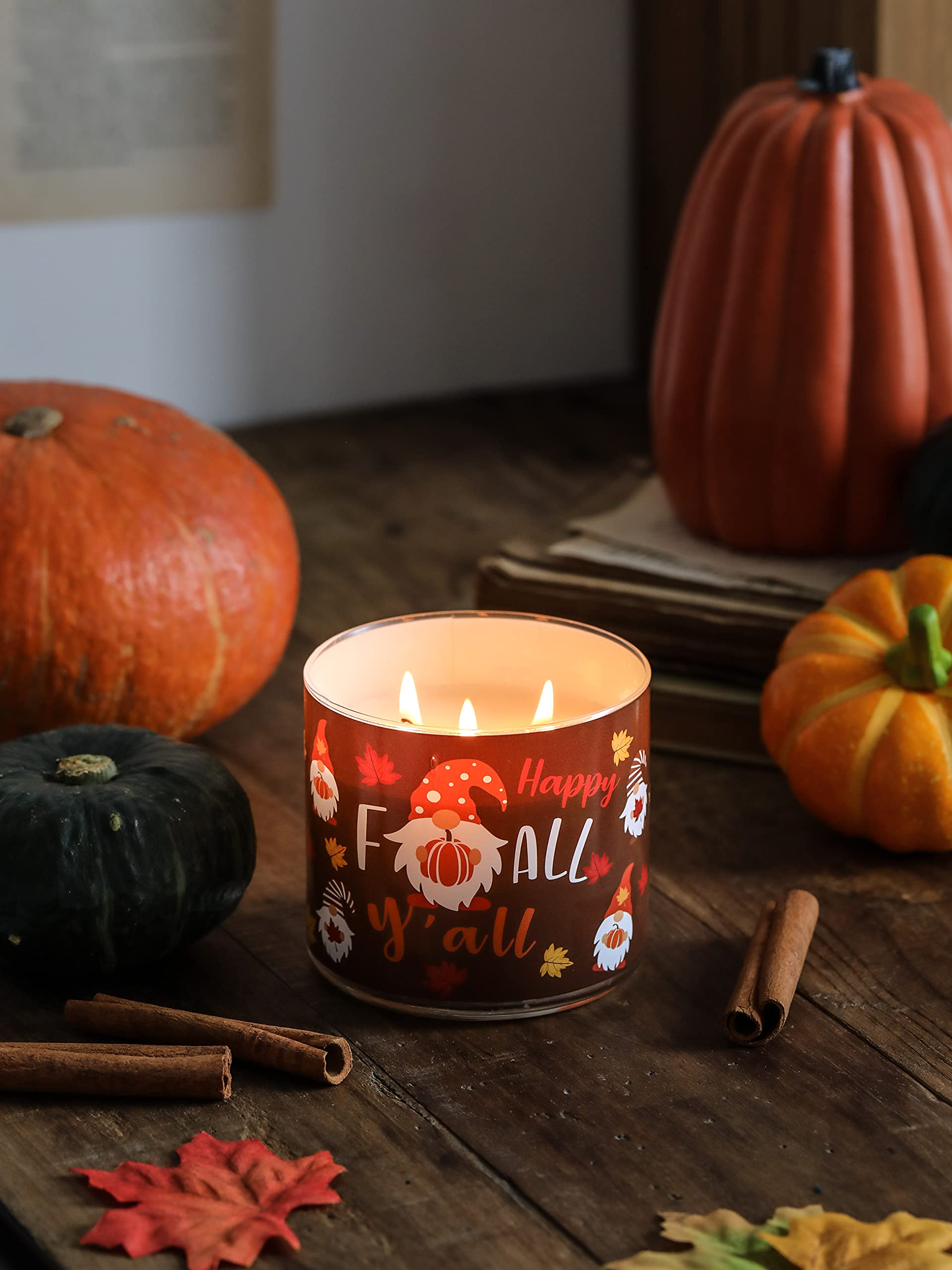 Fall Candle,Pumpkin Spice Candle, Pumpkin Scented Candle,Autumn Large 3 Wicks for Home Decor, 14 oz