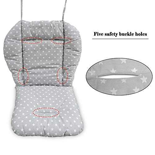 High Chair Cushion, High Chair Pad/seat Cushion/Baby High Chair Cushion,Soft and Comfortable,Light and Breathable,Make The Baby More Comfortable (Gray Background Stars Pattern)