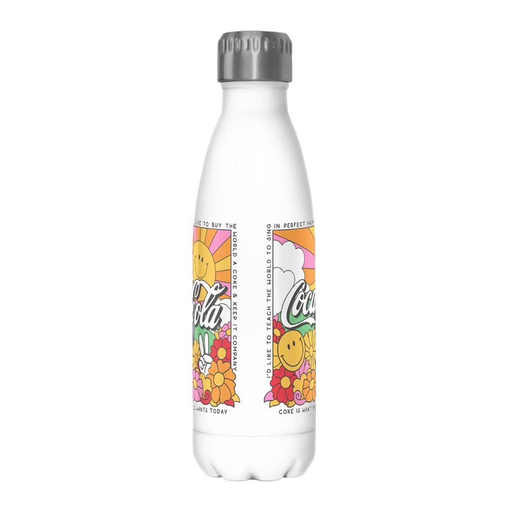 Coca-Cola Seventies 17 oz Stainless Steel Water Bottle, 17 Ounce, Multicolored