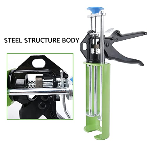 Epoxy Gun 200 mL/6.75 fl oz (2:1 Mix Ratio) Dual Component Adhesive Cartridge Applicator Manual, Panel Bond Gun for 08115-08116 (Vitality Green)