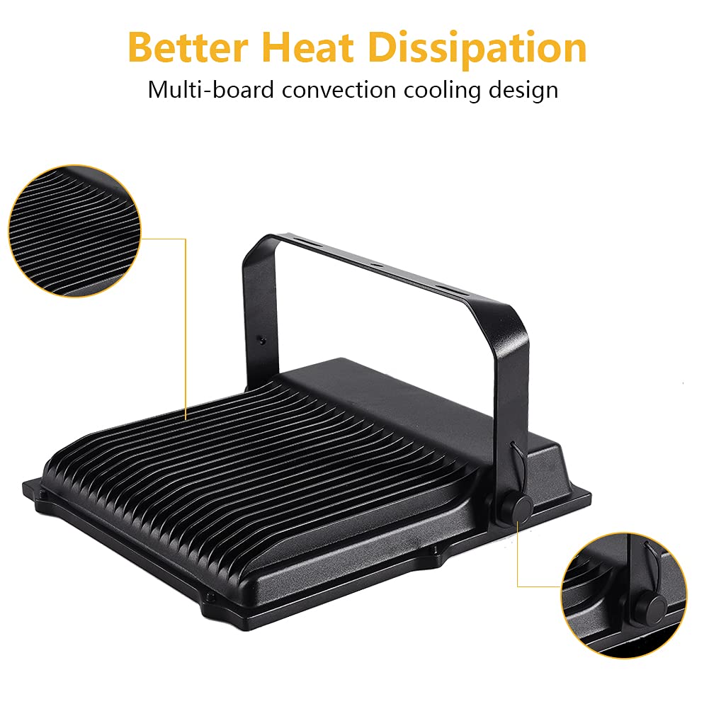 OSTEK 150W LED Flood Light, 21000LM Outdoor Commercial Lighting IP65 Waterproof,450W HPS Equivalent, Daylight 5000K, Security Floodlight for Home, Backyard, Patio, Garden ETL DLC (150)