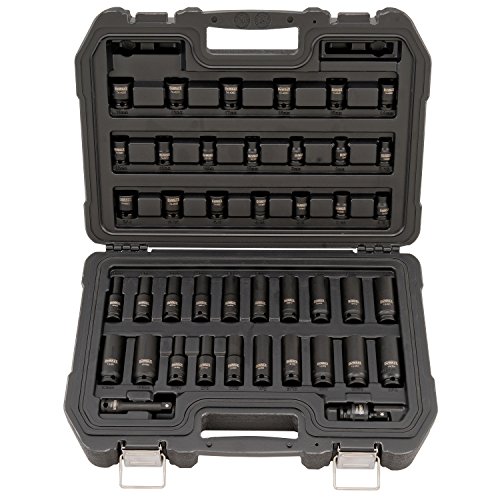 DEWALT Impact Socket Set, Combination, SAE/MM, 3/8-Inch Drive, 42-Piece (DWMT19248)