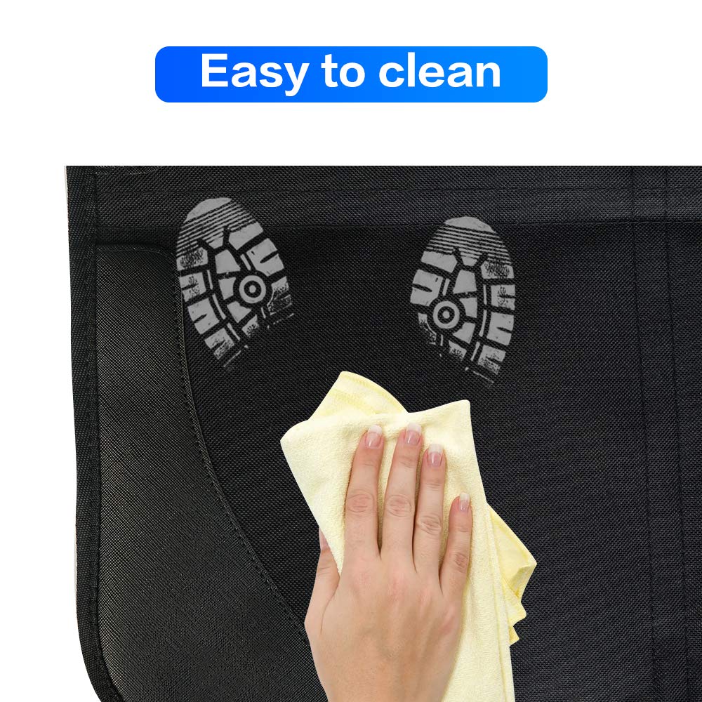 BANNIO Car Seat Protector, (2 Pack) Waterproof 600D Car Seat Protector for Child Car Seat with Organizer Pockets,Leather Seat Protector with Thickest Padding for Baby and Pet,Black