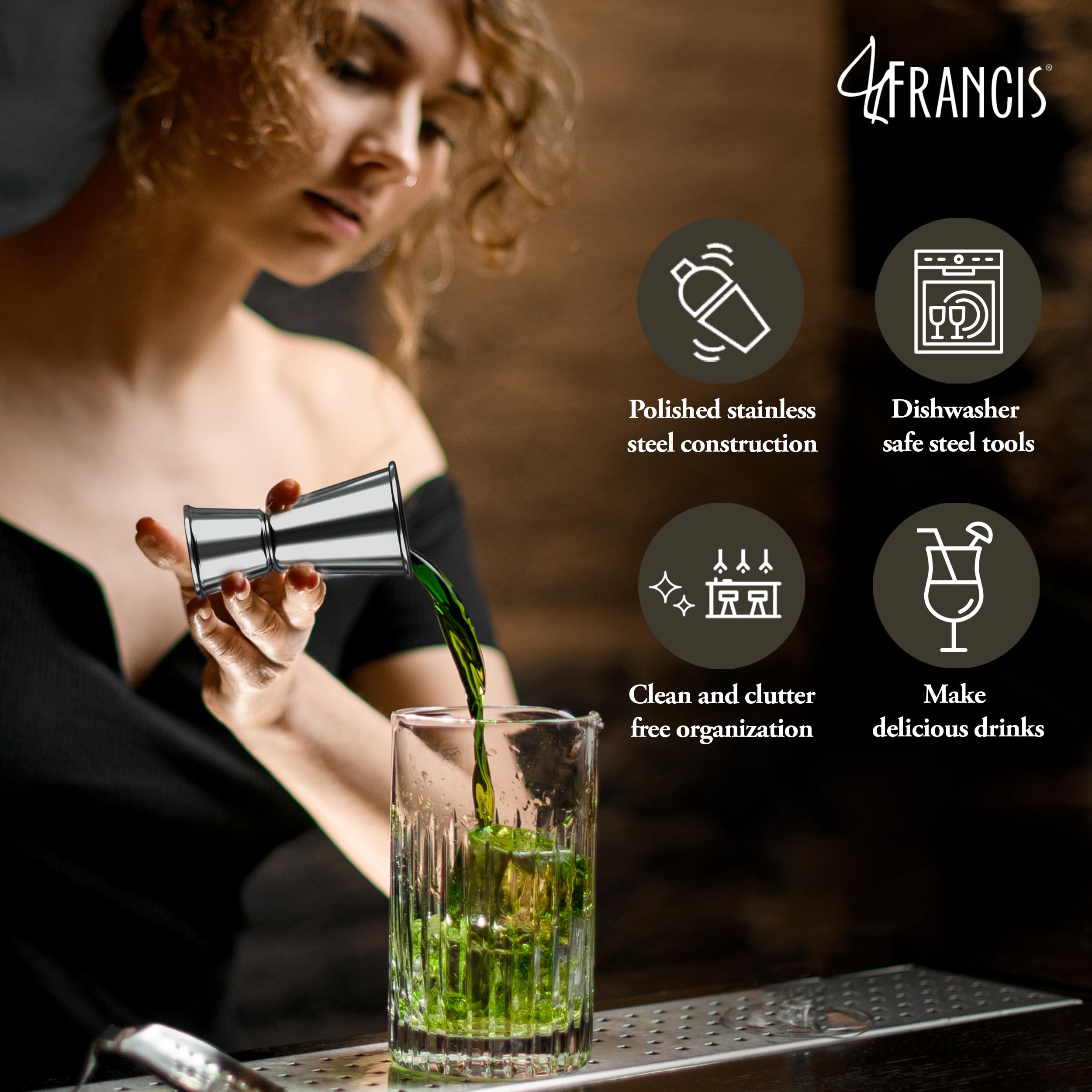 Cocktail Mixer Shaker Set Bartender Kit Set with 10 Bartending/Mixologist Tools for Home Bar, Party Bar, Bar Cart Decor