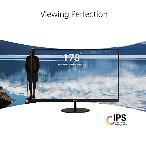 ASUS VL249HE 23.8” Eye Care Monitor, 1080P Full HD, 75Hz, IPS, Adaptive-Sync/FreeSync, Eye Care, HDMI VGA, Frameless Slim Design, VESA Wall Mountable