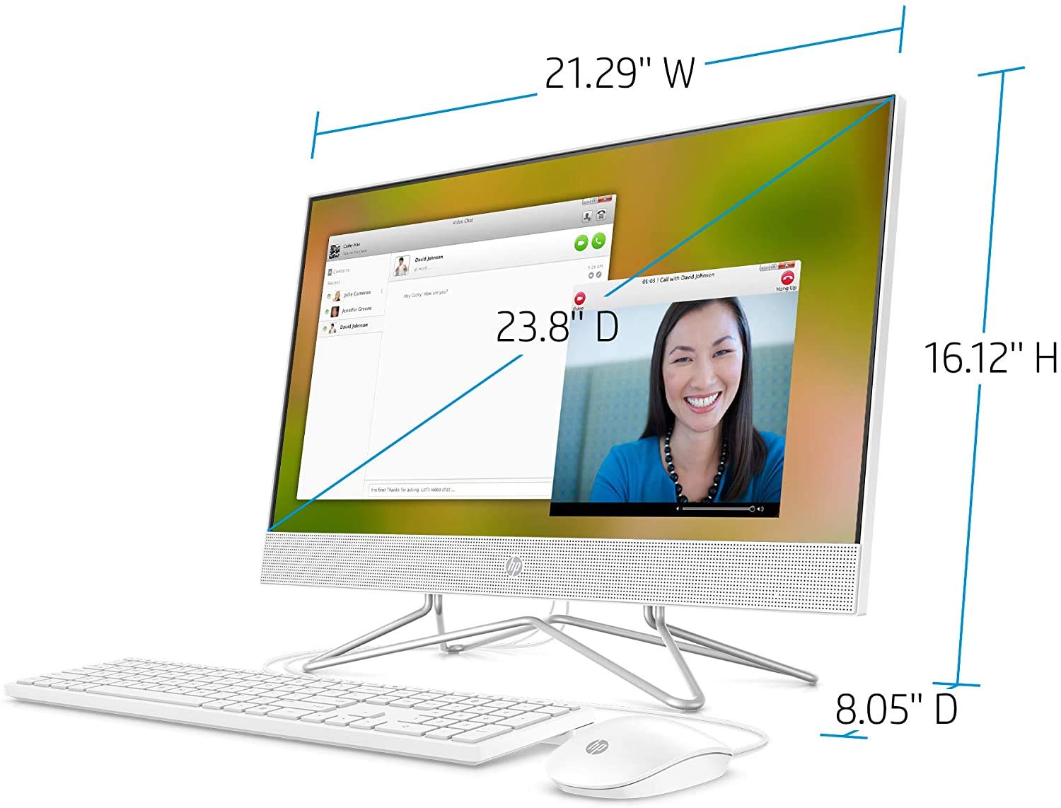 HP 2022 Newest 24-inch FHD IPS All-in-One Desktop Computer - Dual-Core AMD Athlon Silver 3050U - 12GB DDR4 RAM-256GB SSD - DVD-RW - WiFi Bluetooth - Windows 11 Pro - Snow White w/ 32GB USB Drive
