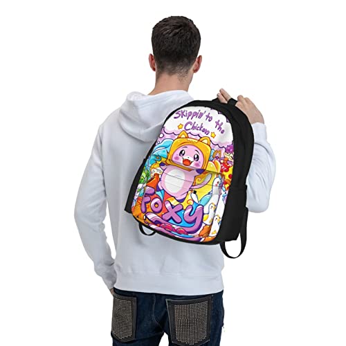 EgVgxir Backpack Foxy Anime Boxy Cartoon Double Shoulder Bag for Unisex 15.6 Inch Laptop Bagpack Large Capacity Travel Backpack for Hiking Work Camping