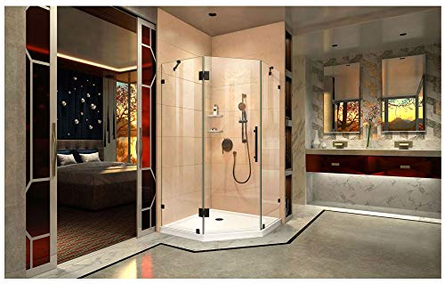 DreamLine Prism Lux 36 5/16 in. D x 36 5/16 in. W, Frameless Hinged Shower Enclosure, 3/8" Glass, Chrome Finish