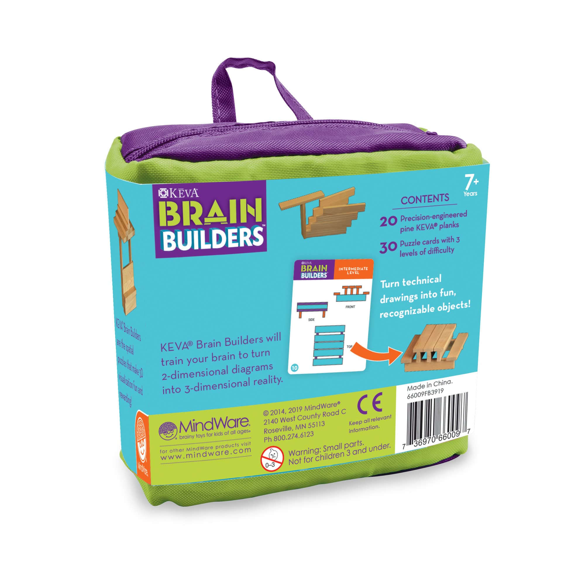 MindWare KEVA Brain Builders Set of 2: Original KEVA Brain Builders and KEVA Brain Builders Junior β Great Addition to STEM Building Toys and Classroom Games β 40 Planks & 70 Puzzles Total