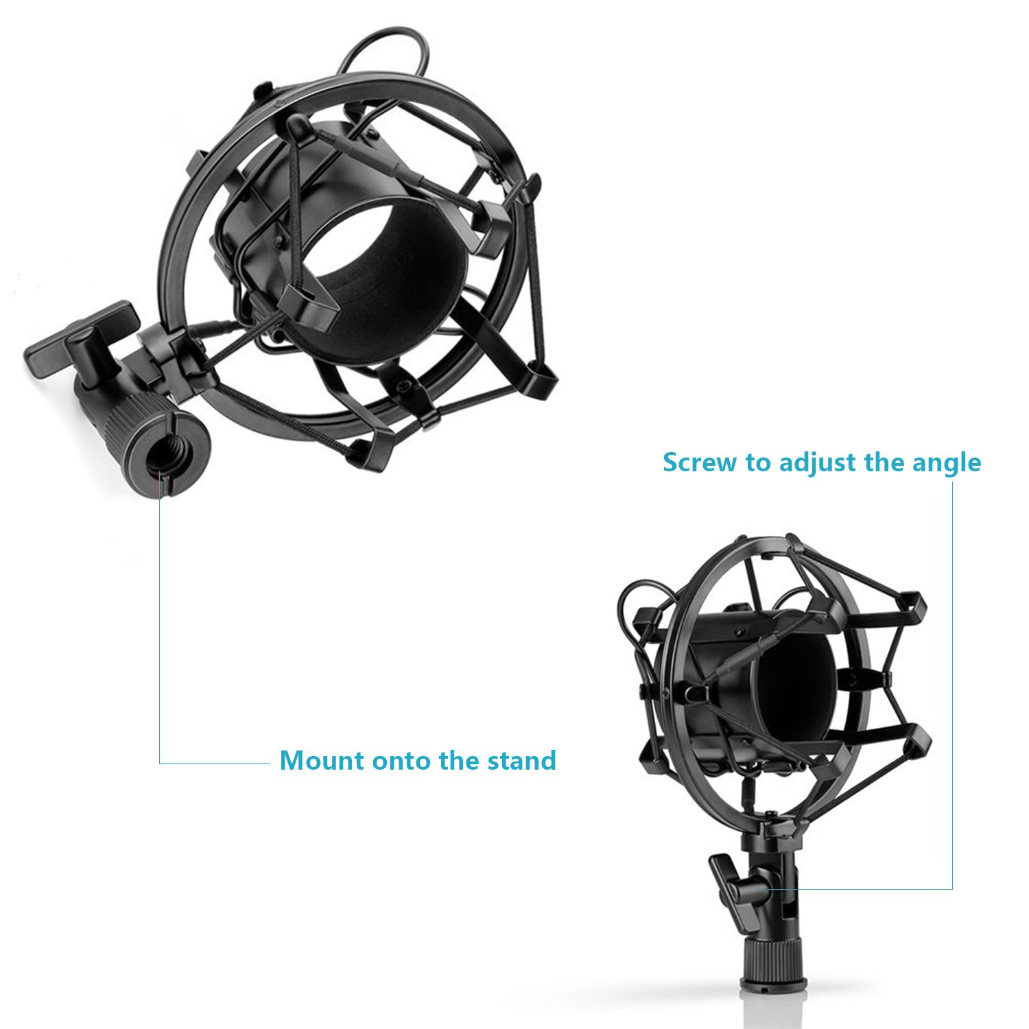 Neewer NW-800 Silver Professional Studio Broadcasting Recording Condenser Microphone & NW-35 Adjustable Recording Microphone Suspension Scissor Arm Stand with Shock Mount and Mounting Clamp Kit