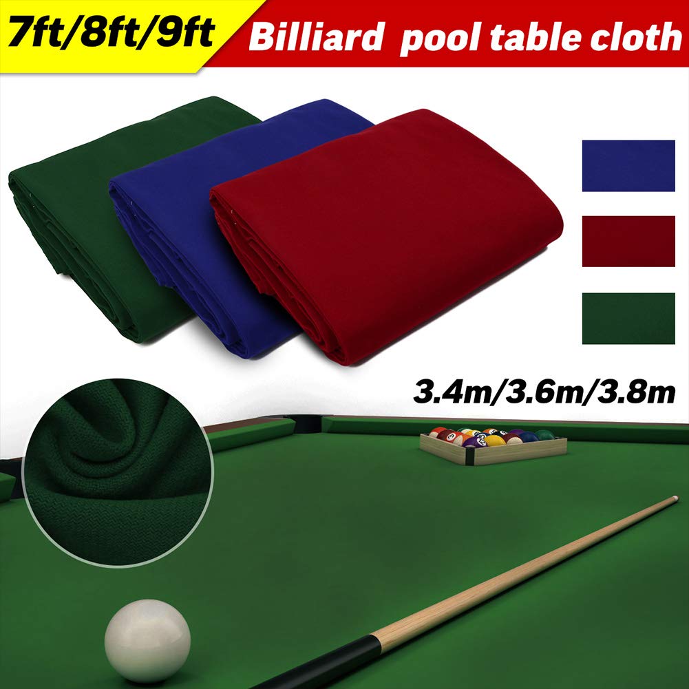 Billiard Pool Table Cloth,Faux Wool Pool Table Felt,with 6Pcs Cushion Cloth Strips,Snooker Sports Game Table Cloth,Pool Tablecloth for Bars/Clubs/Hotels Billiard Table(Blue,7ft)