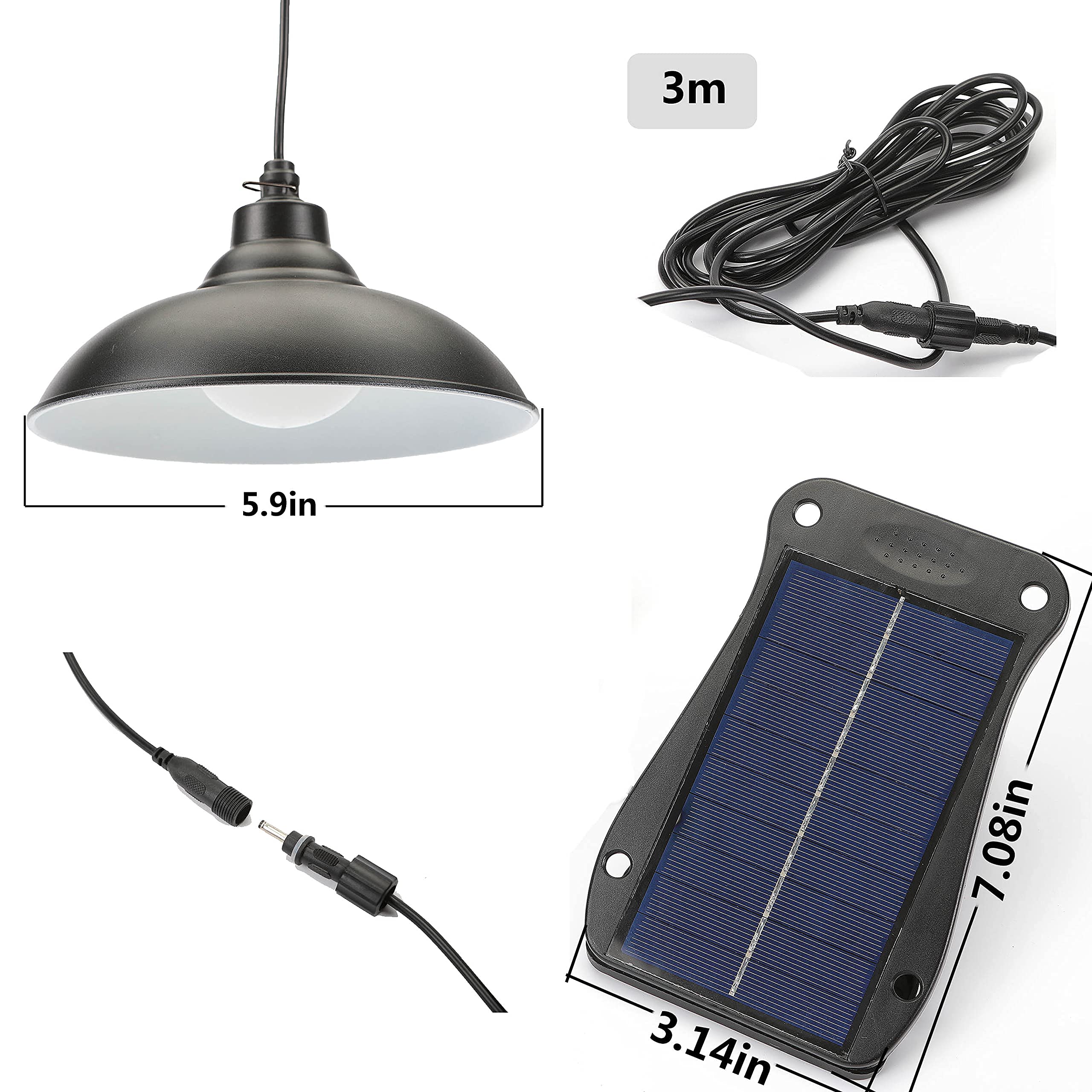 Morestar Solar Clip Lights Solar Pendant Led Security Light Outdoor,Waterproof Wireless for Chicken Coop Light Shed Umbrella Wall Fence Patio Garden Garage Party Camp Tent Portable Emergency Lighting