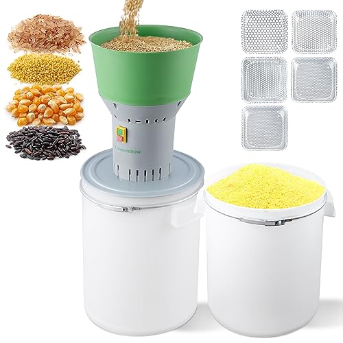 EVERYGROW Grain Mill Grinder Electric, Grain Grinder Mill, Corn Grinder Electric, Wheat Grinder, Brew Mill, 13.2 Gallons (50L)