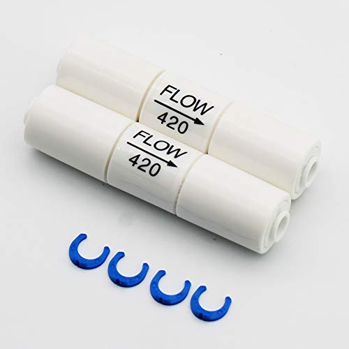 DIGITEN 75GPD Flow Restrictor 420CC 1/4" Quick Connect for RO Reverse Osmosis (Pack of 2)