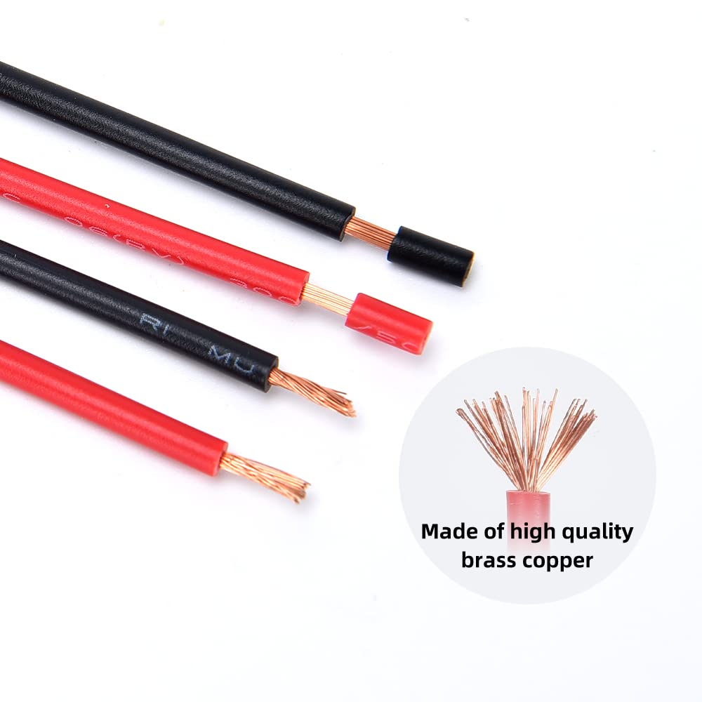 CNAODUN 32Pcs Female Spade Connector 4.8mm and 6.3mm Crimp Terminal with Insulating Sleeve and Wire Female Spade Quick Splice Assortment Kit